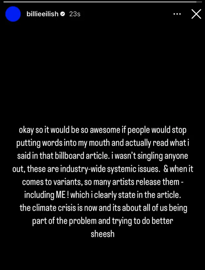 Billie Eilish responds to backlash after criticising artists who ... Billie Eilish responds to backlash after criticising artists who ...